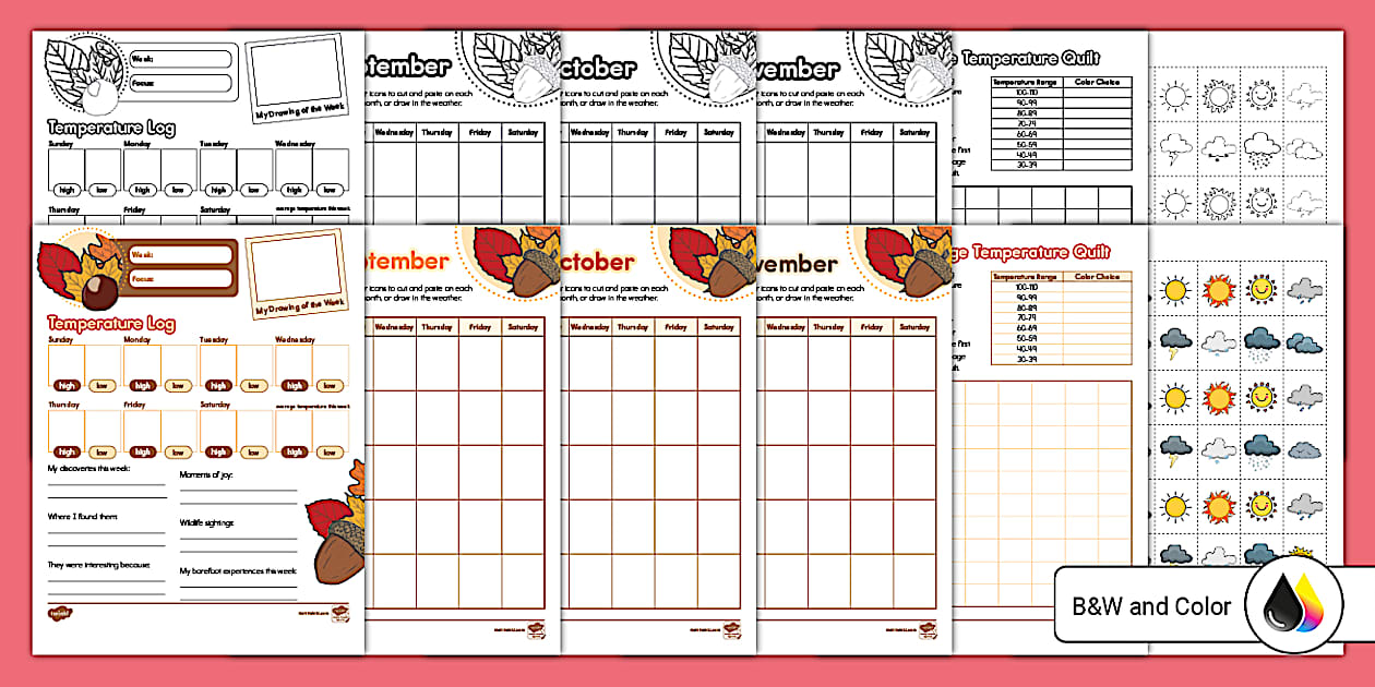 Fall Months Temperature and Weather Tracker (teacher made)