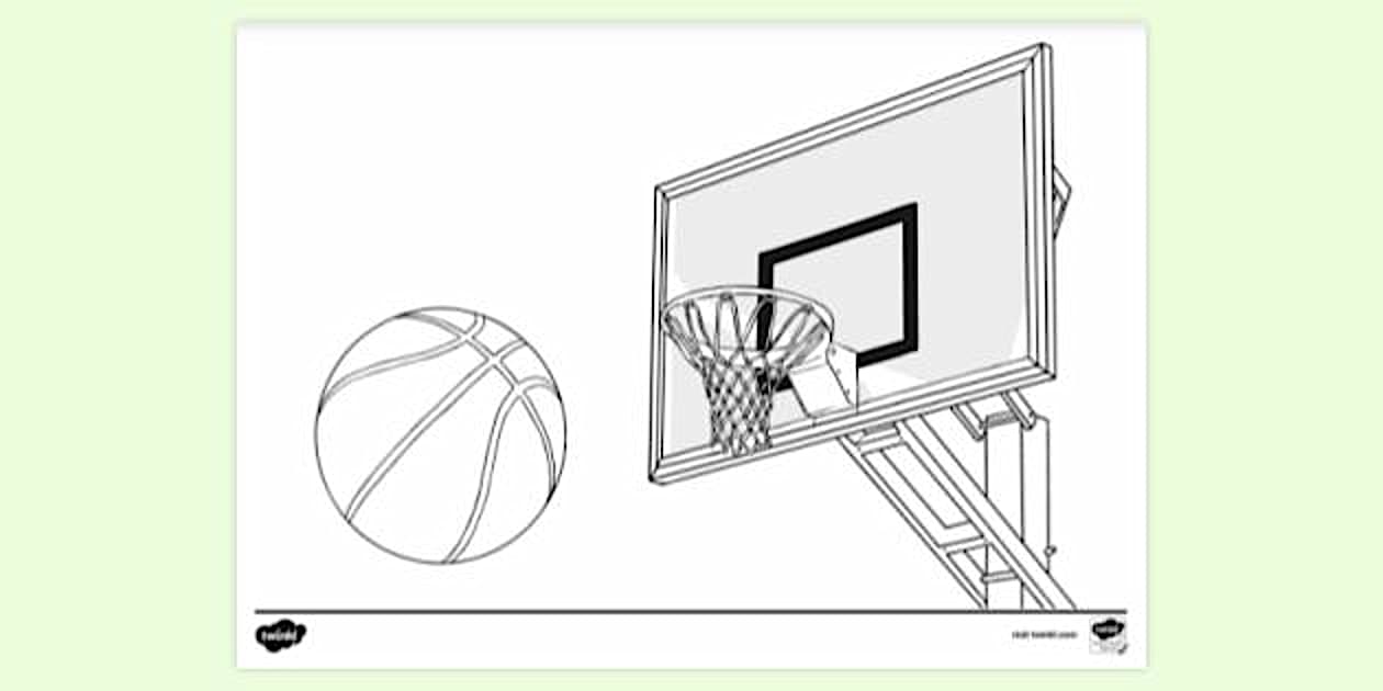 Basketball Hoop Colouring Sheet (Teacher-Made) - Twinkl