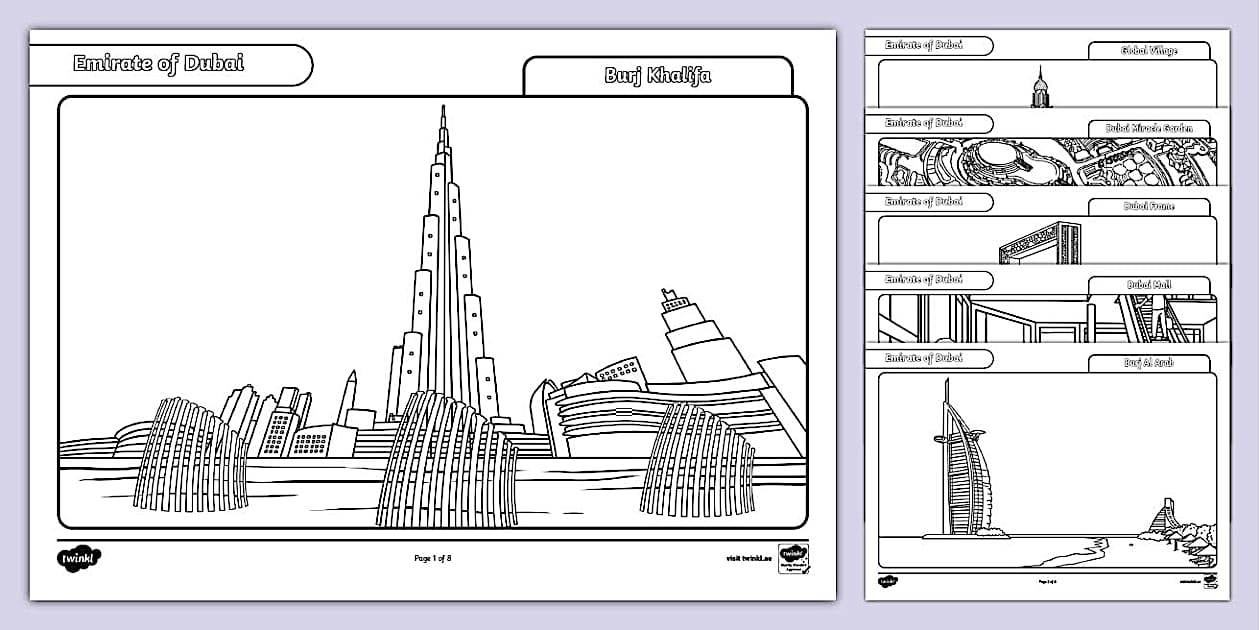 Dubai Colouring Pages (teacher made) - Twinkl