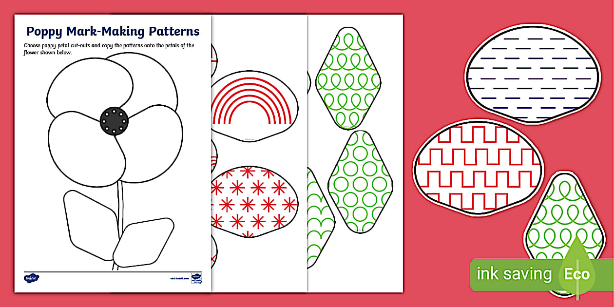 Poppy Petals Mark-Making Pattern Activity - Twinkl