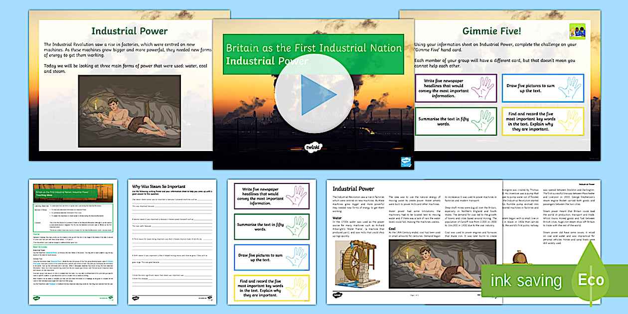 Editable Industrial Revolution - Industrial Power Lesson Pack