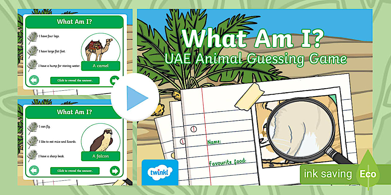 What Am I? UAE Animal Guessing Game (teacher made) - Twinkl