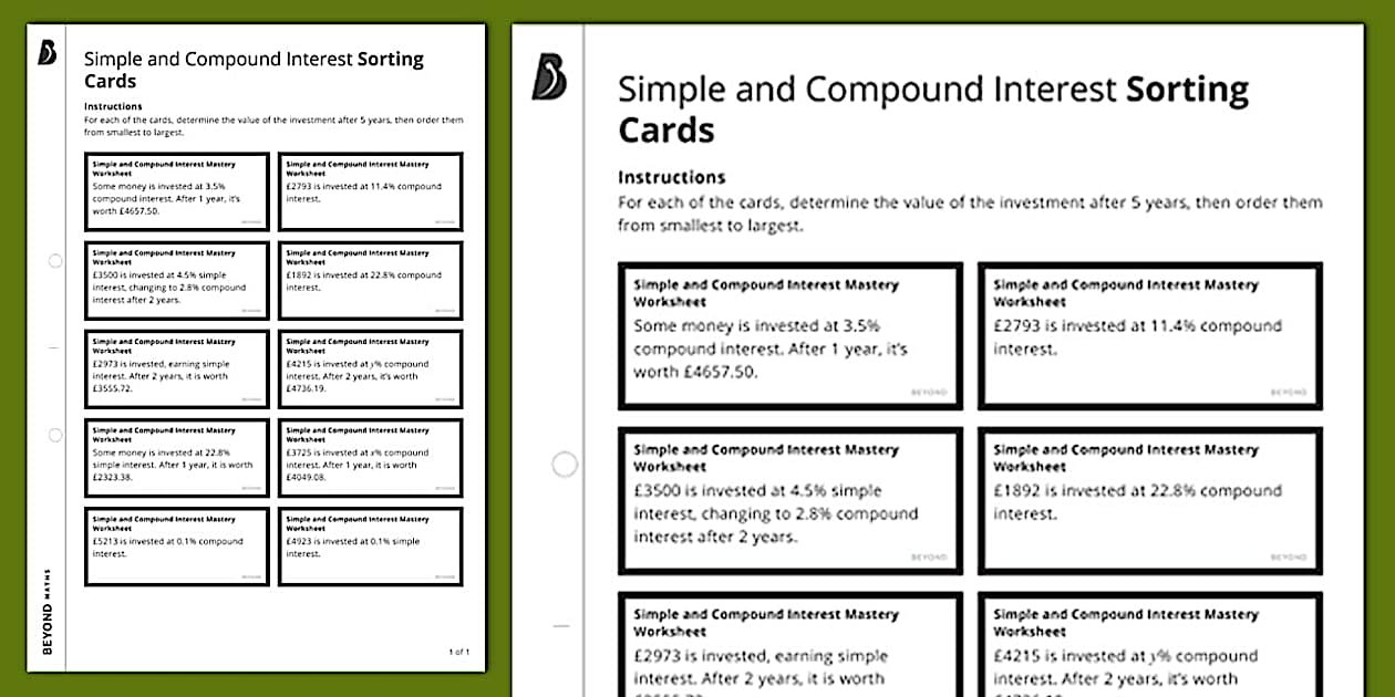 👉 Simple and Compound Interest PDF | Beyond Maths