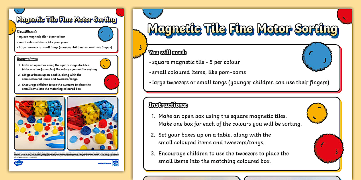Magnetic Tile Fine Motor Sorting (Teacher-Made) - Twinkl