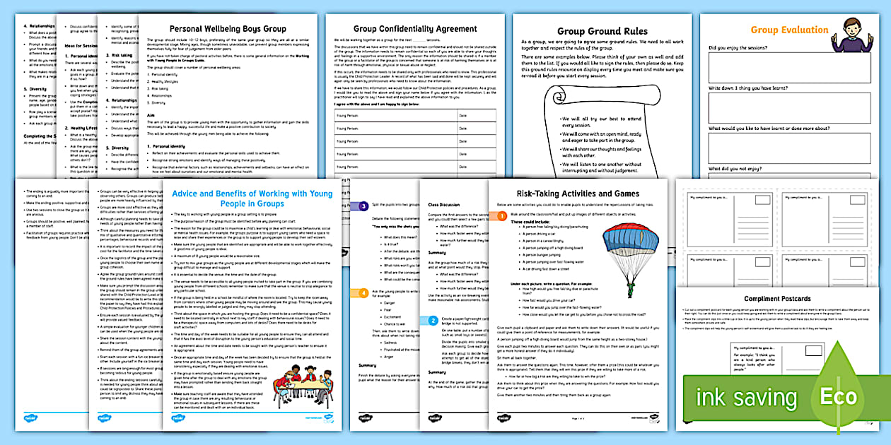 Personal Well-Being Group for Boys Guidance Pack - Twinkl
