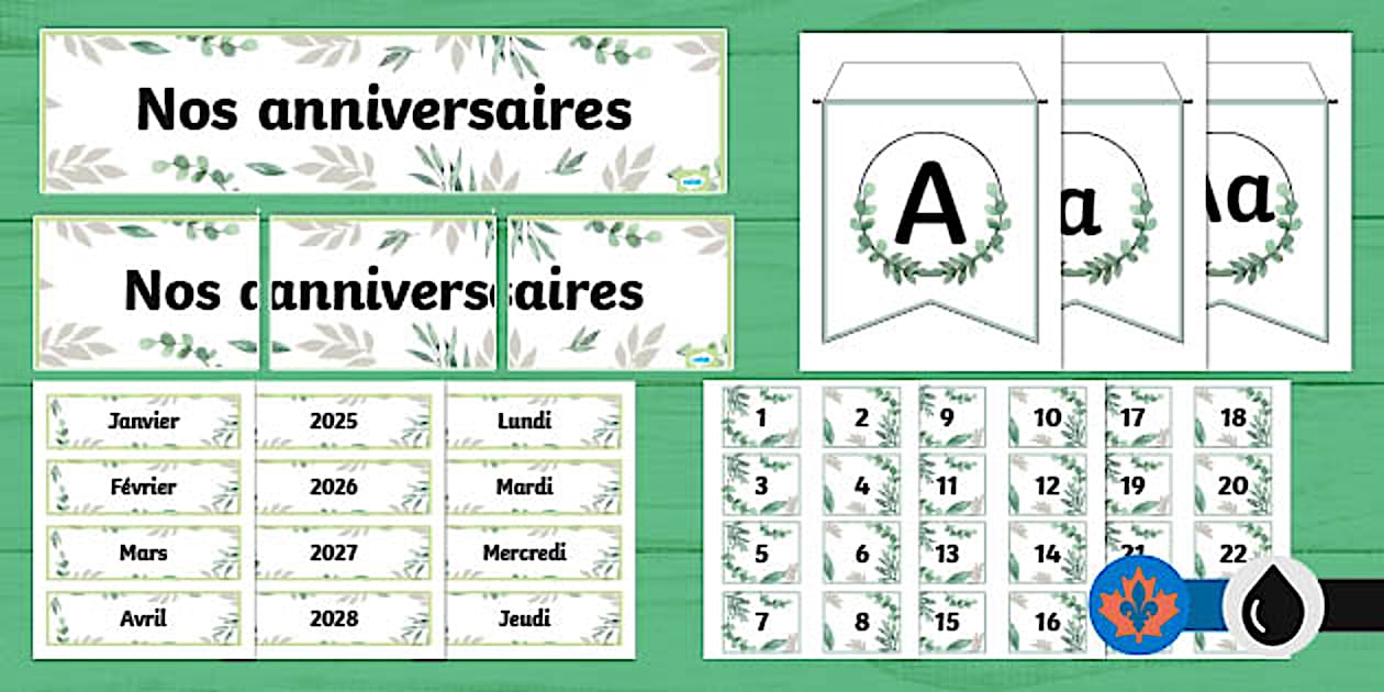 Botanical-Themed Display Pack French (teacher made) - Twinkl