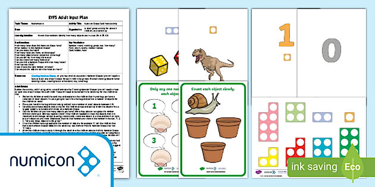 Sand Tray EYFS Numicon Shapes Hunt Activity Adult Input Plan