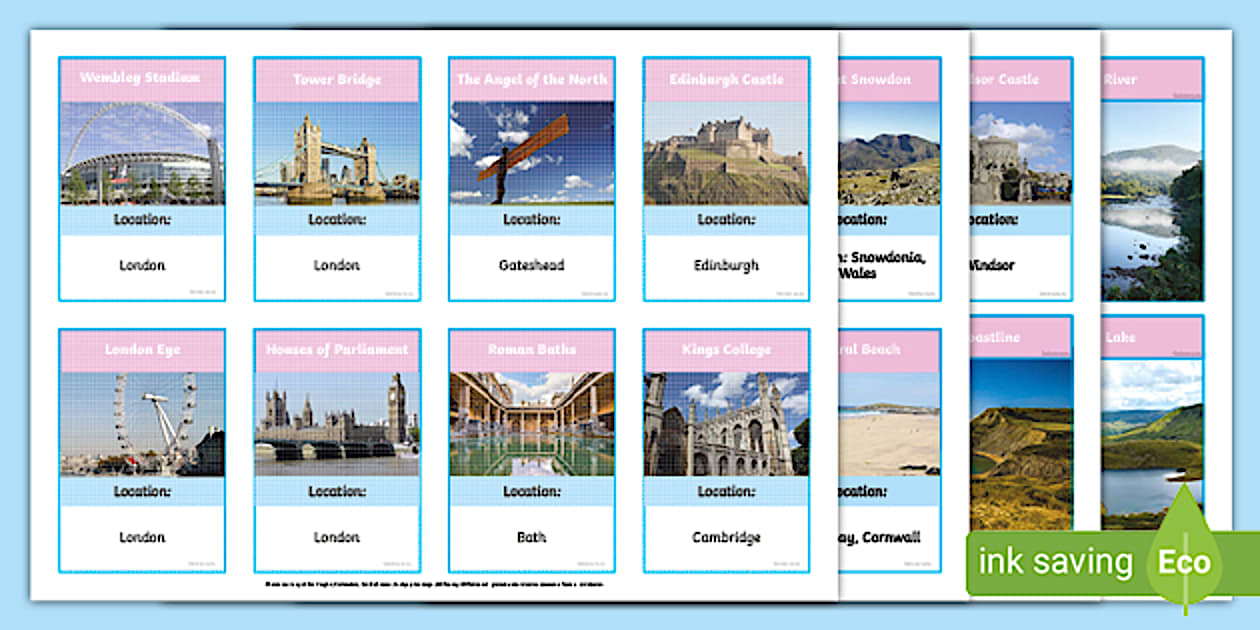 Human and Physical Features - KS2 Geography Cards - Twinkl