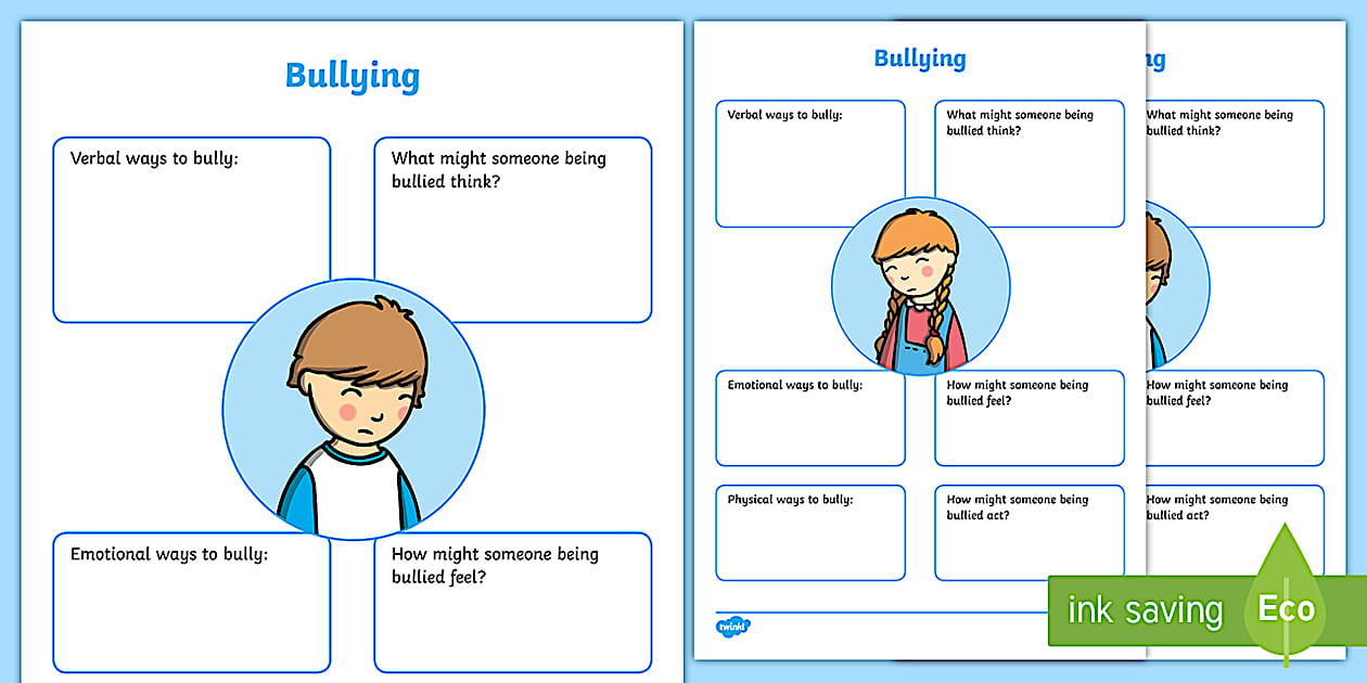 Black and White Bullying Worksheets (teacher made) - Twinkl