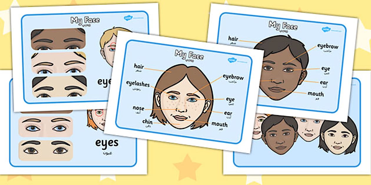 My Face Display Posters Arabic Translation (teacher made)