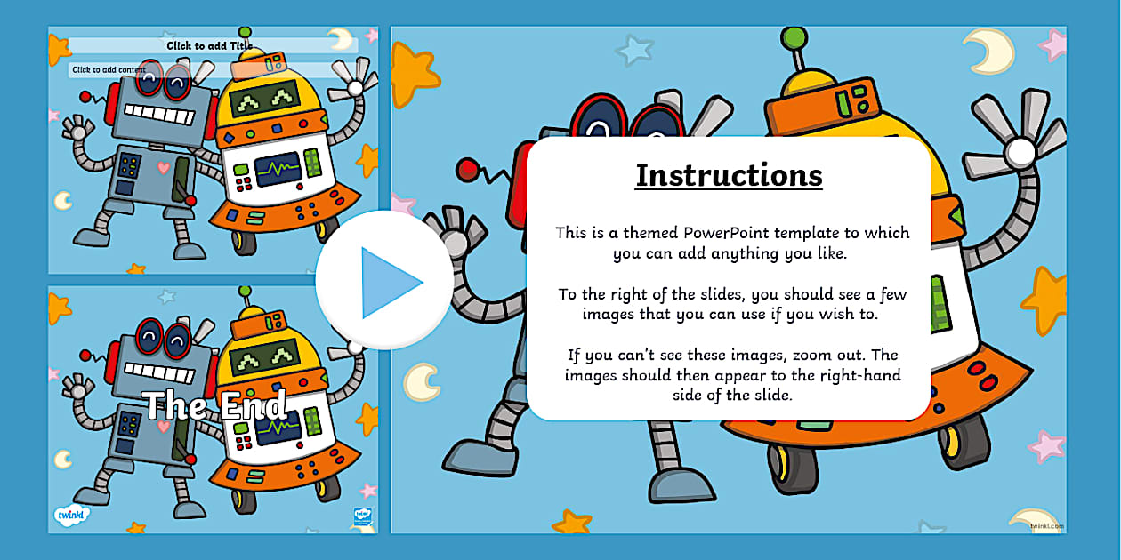 Robot Themed Editable PowerPoint Template - Twinkl