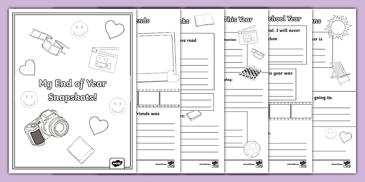 My End of Year Snapshots Memory Booklet for 3rd-5th Grade
