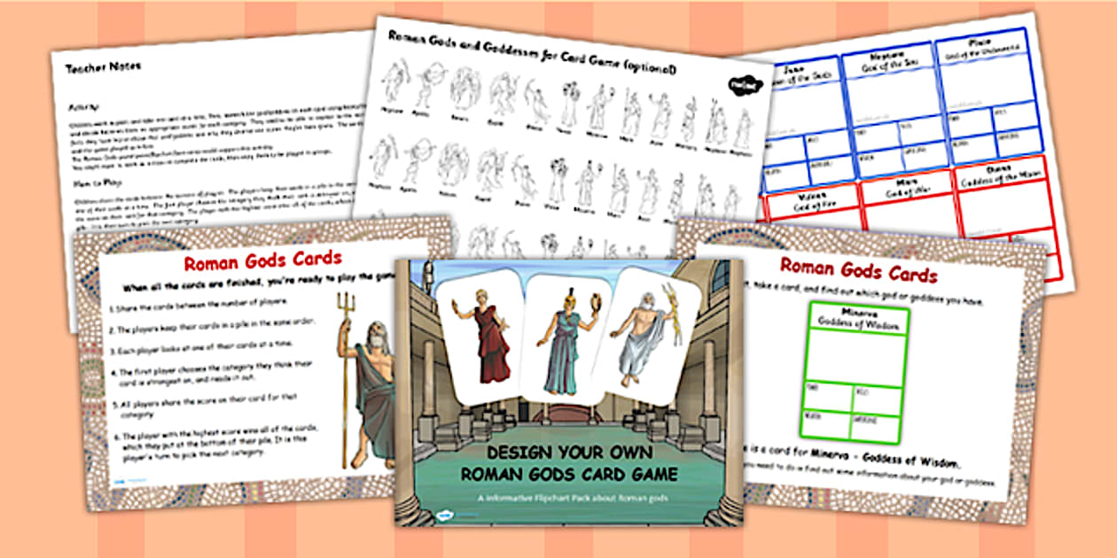 Roman Gods Card Game Task Setter Flipchart (teacher made)