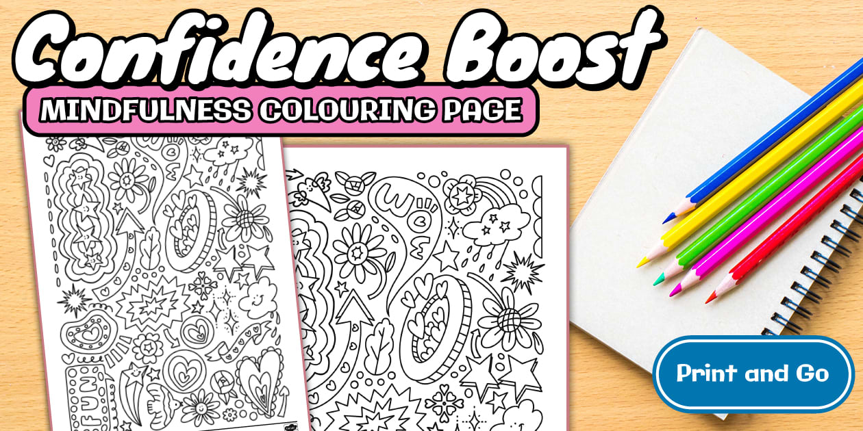 * NEW * Confidence Boost Mindfulness Colouring Page