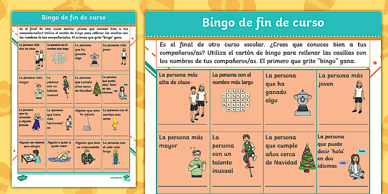 Bingo de fin de curso (Teacher-Made) - Twinkl