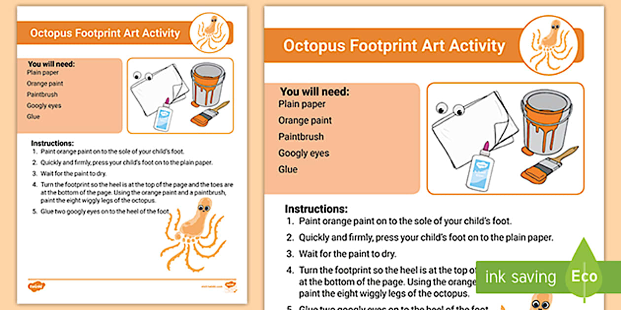 Octopus Footprint Art Activity (Teacher-Made) - Twinkl