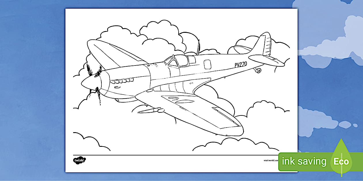 Fighter Aircraft Colouring Sheet | Colouring Pages - Twinkl