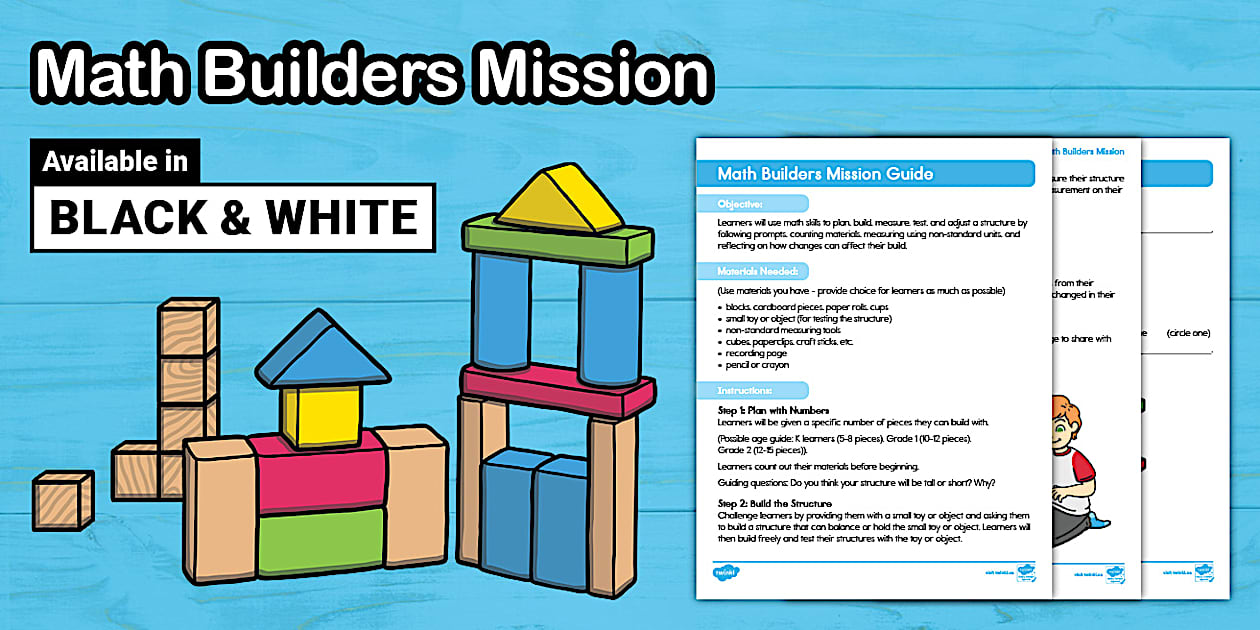 Math Builders Mission STEAM Activity Primary Grades