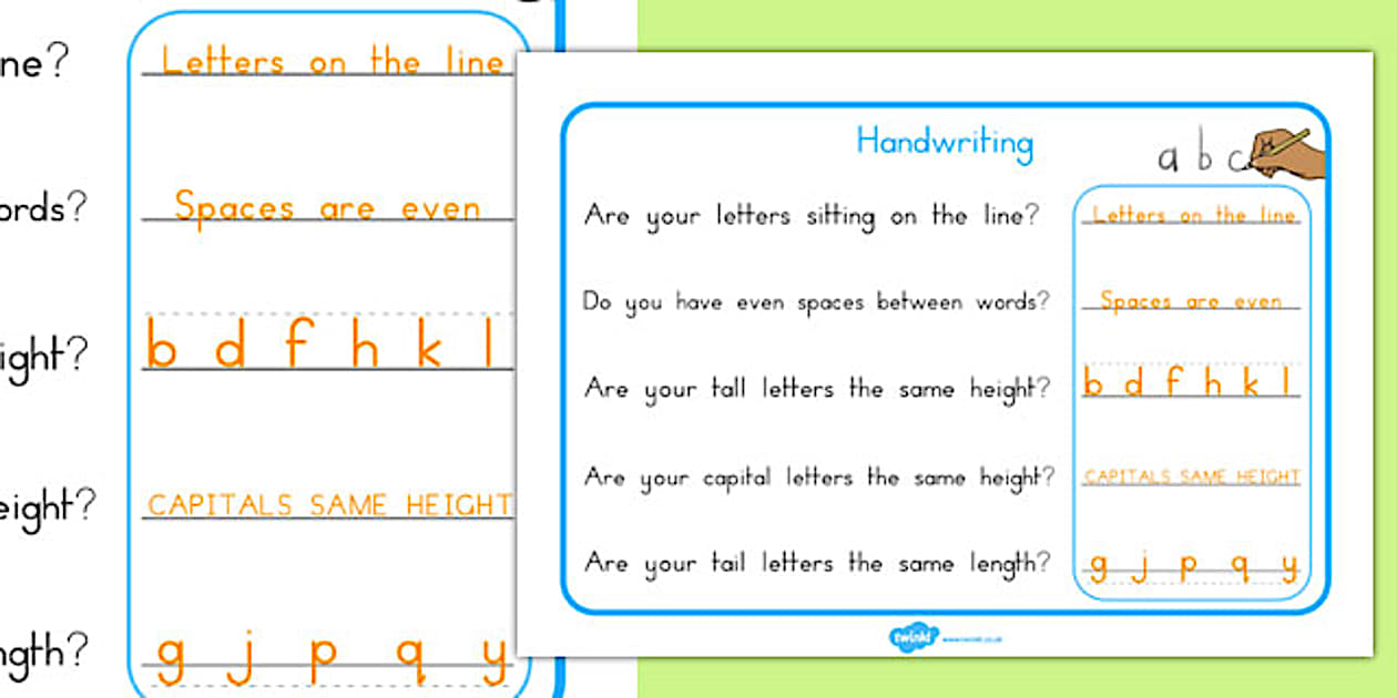 SA Handwriting Reminder Sheets (teacher made) - Twinkl