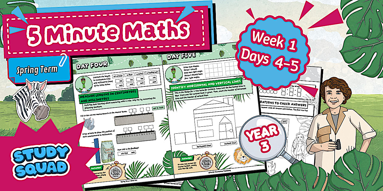 👉 Study Squad 5 Minute Maths - Year 3 Spring - Week 1 Days 4-5