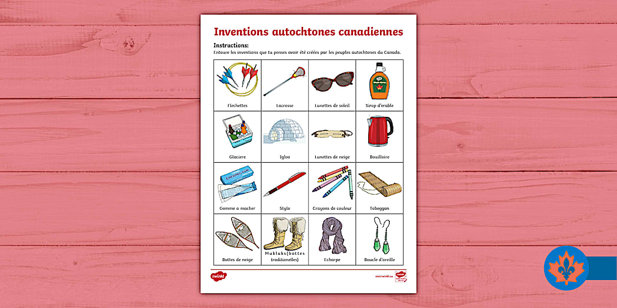 Canadian Indigenous Inventions - French - Twinkl