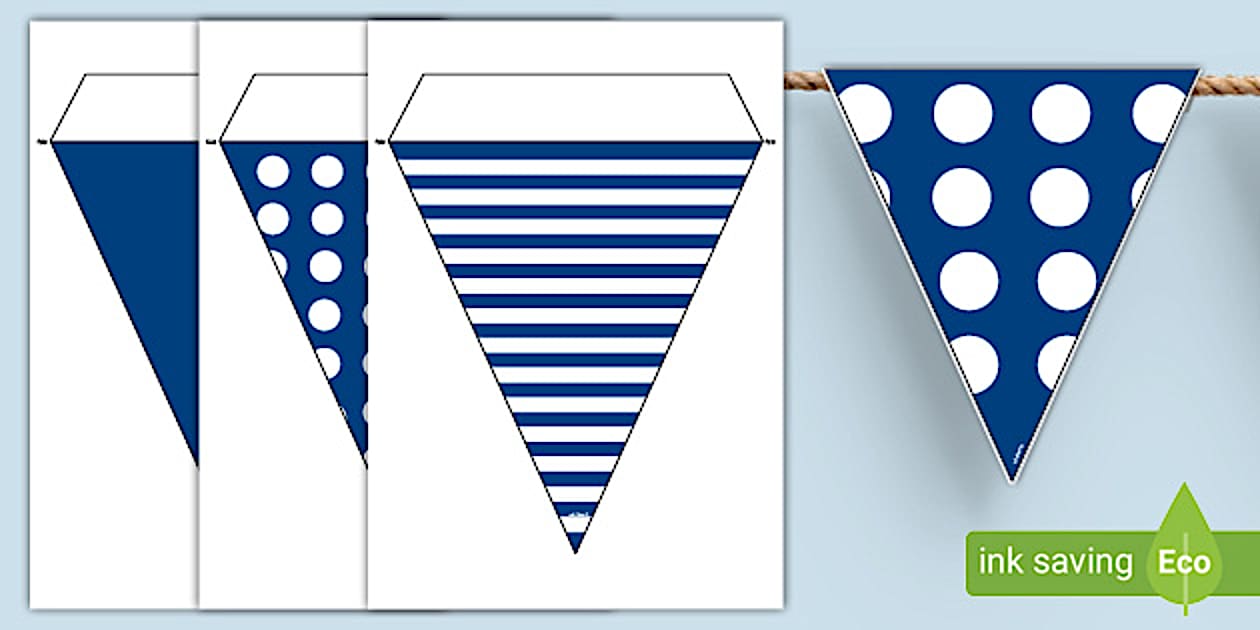 Editable Navy Blue Colour Theme Bunting - Twinkl