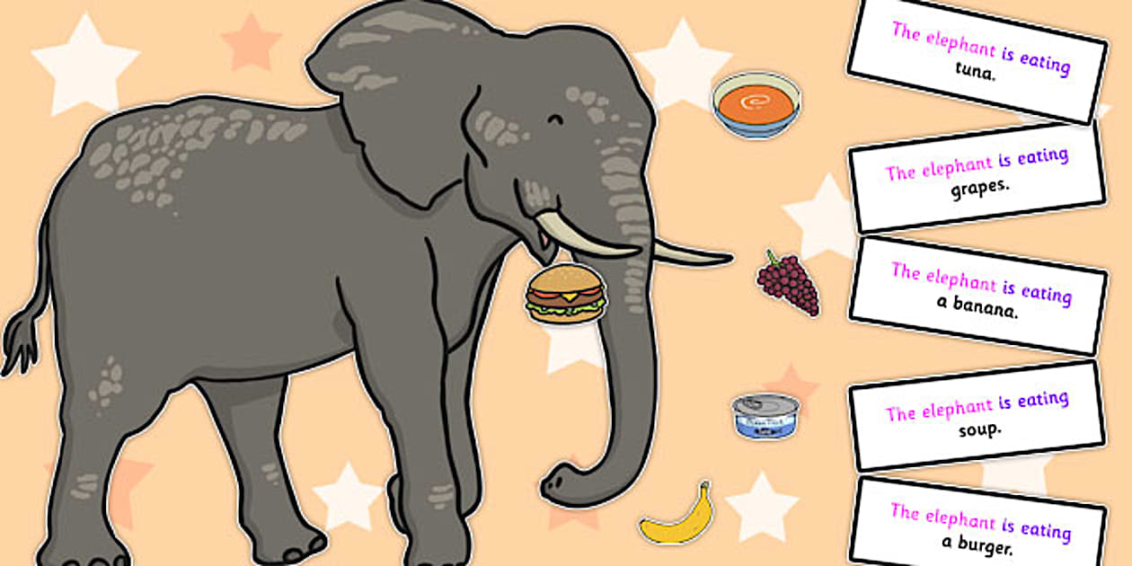 Feed the Elephant Sentence Activity (teacher made) - Twinkl
