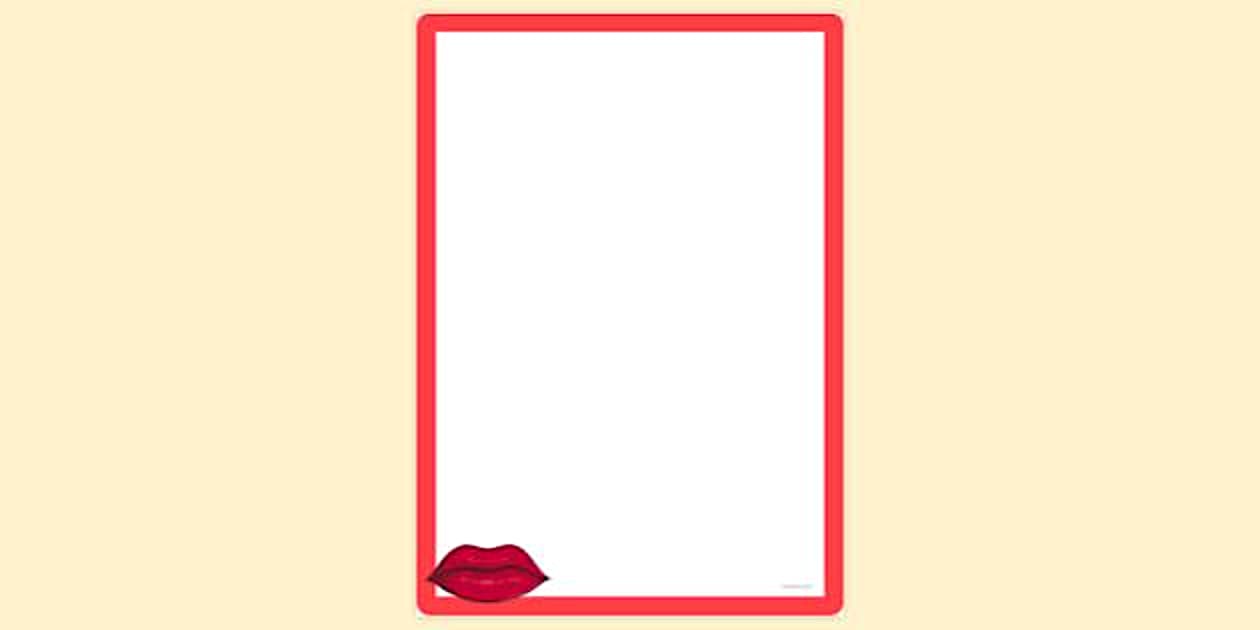Illustrated Lips Page Border | Twinkl Display Resources