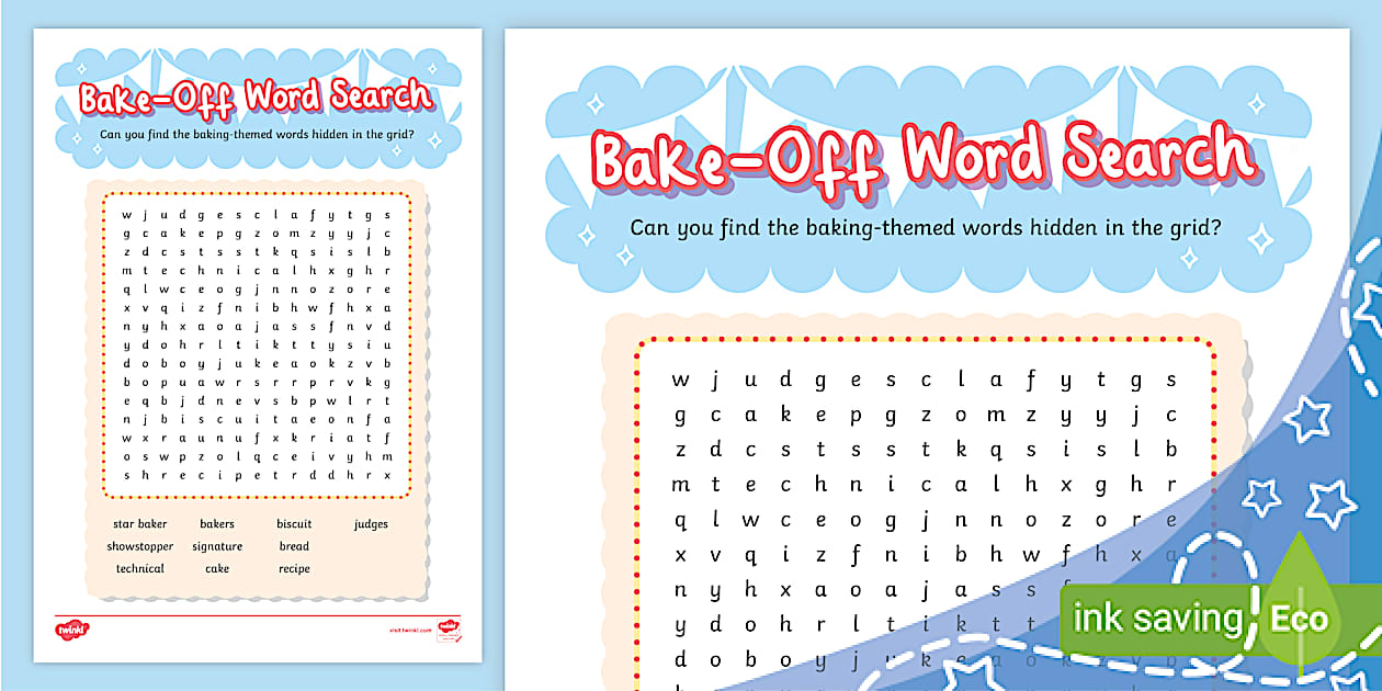 Bake-Off Word Search (Ages 5 - 7) (teacher made) - Twinkl