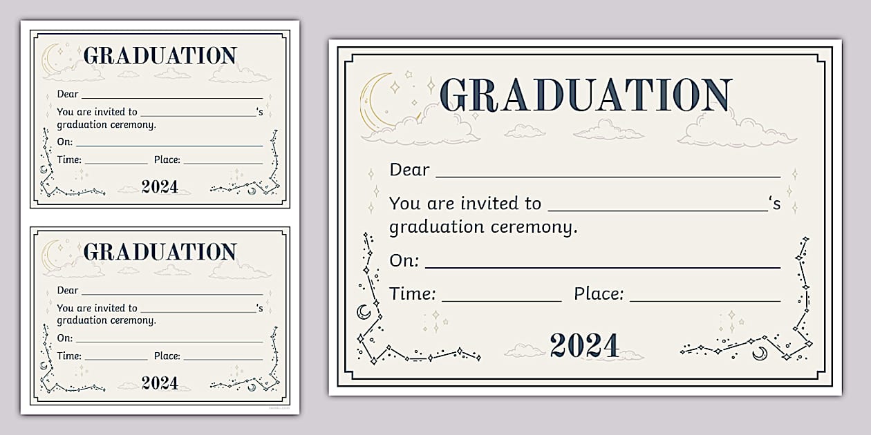 Celestial-Themed Graduation Invitation (teacher made)