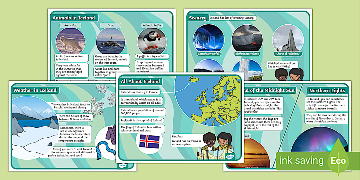 EYFS All About Iceland Fact Files (teacher made) - Twinkl
