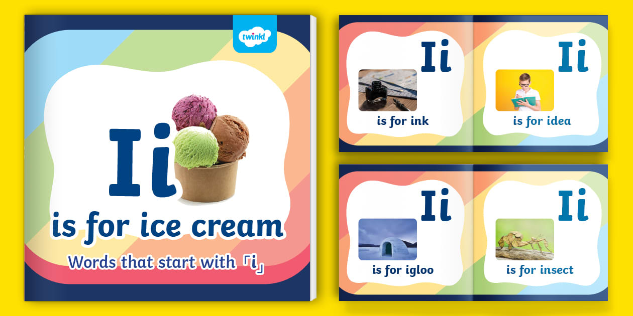 アルファベットIiから始まる単語を収録した絵本 eBook about words starting with Ii.