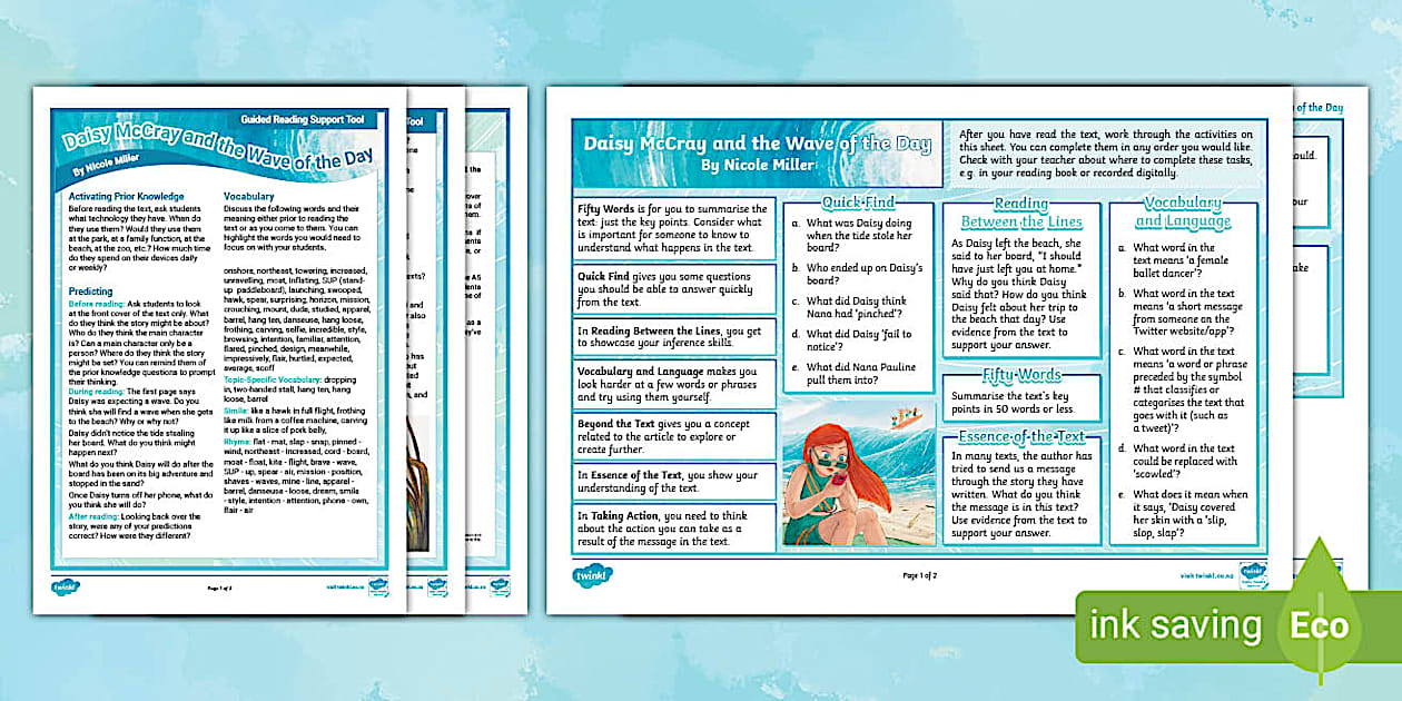FREE! - Daisy McCray and the Wave of the Day Reading Comprehension ...