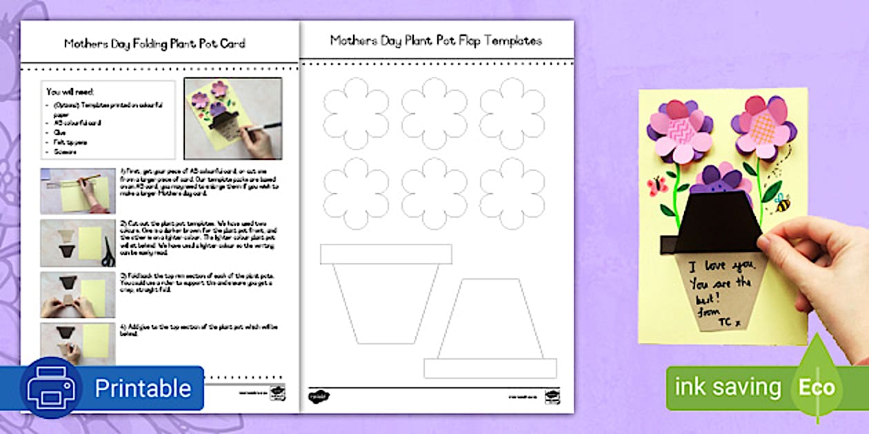 Mother's Day Plant Pot Card Craft Activity - South Africa