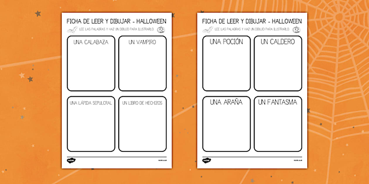 Halloween Read and Draw Worksheet / Worksheet Spanish
