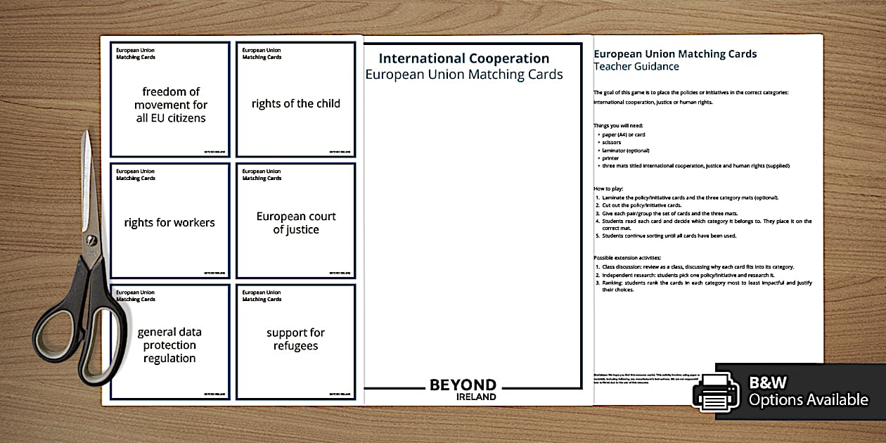 European Union Matching Cards