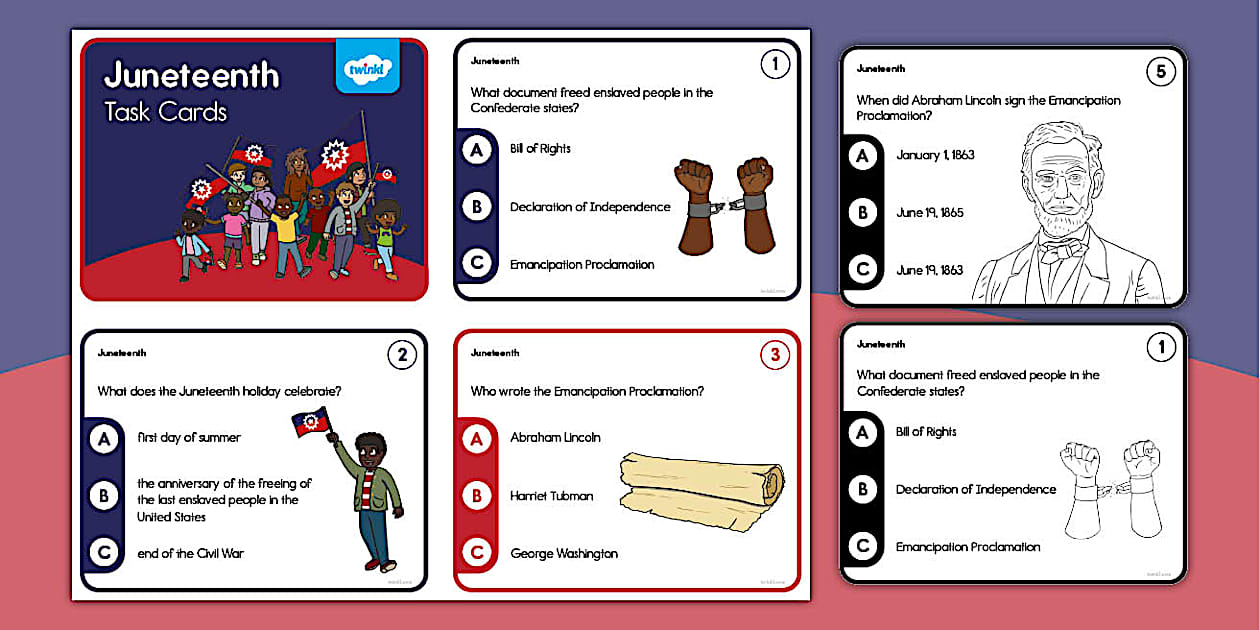 Juneteenth Task Cards | Twinkl USA (teacher made) - Twinkl