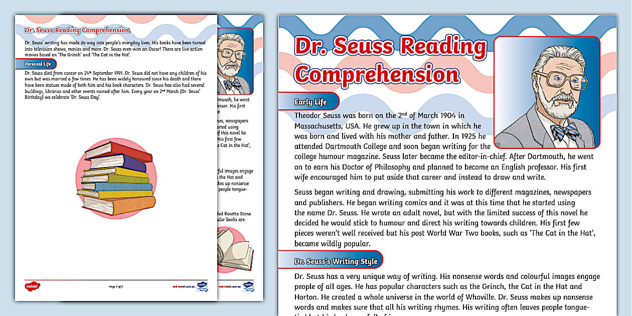 Dr. Seuss Fact File (teacher made) - Twinkl