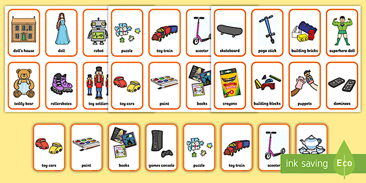 Black and White Toy Flashcards (teacher made) - Twinkl