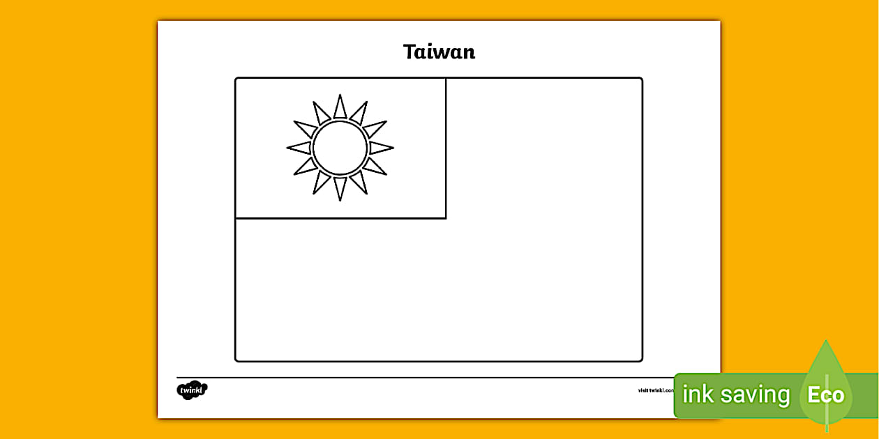 Taiwan Flag Colouring Page – Twinkl Resources - Twinkl