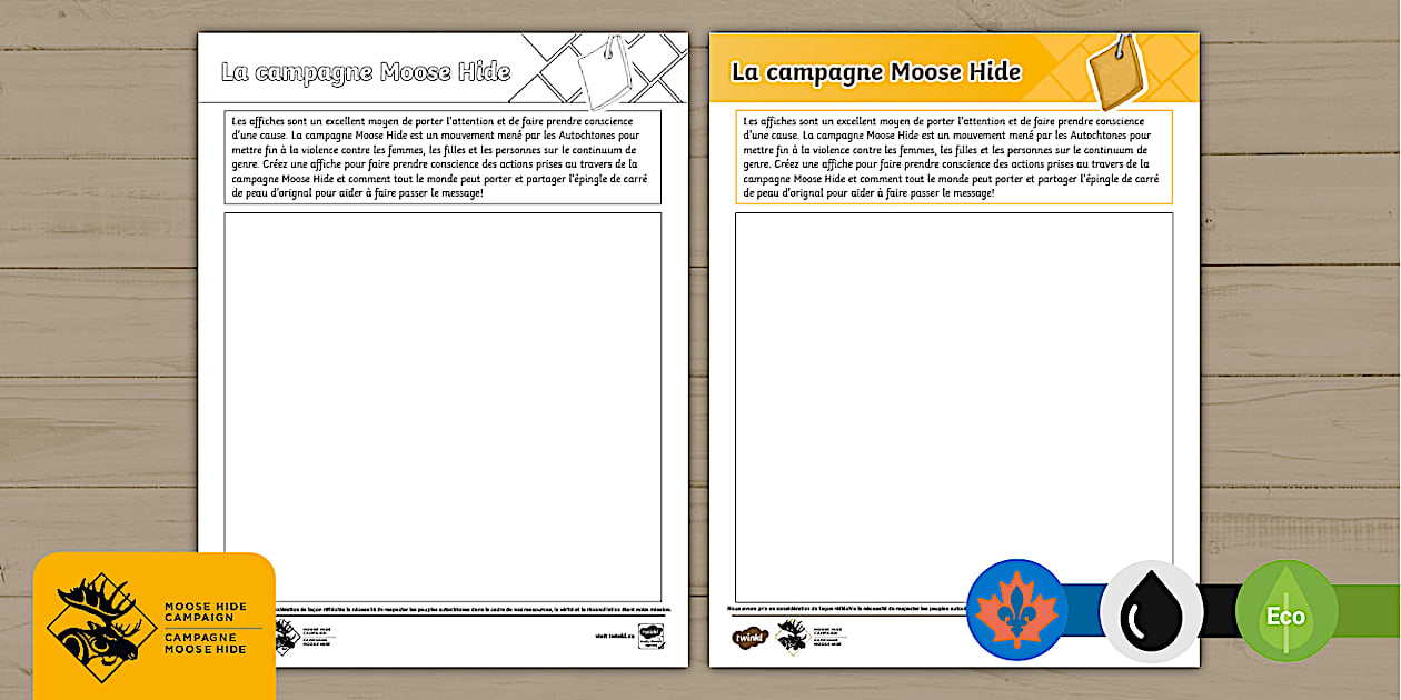 FREE! - Moose Hide Campaign Design a Poster French - Twinkl