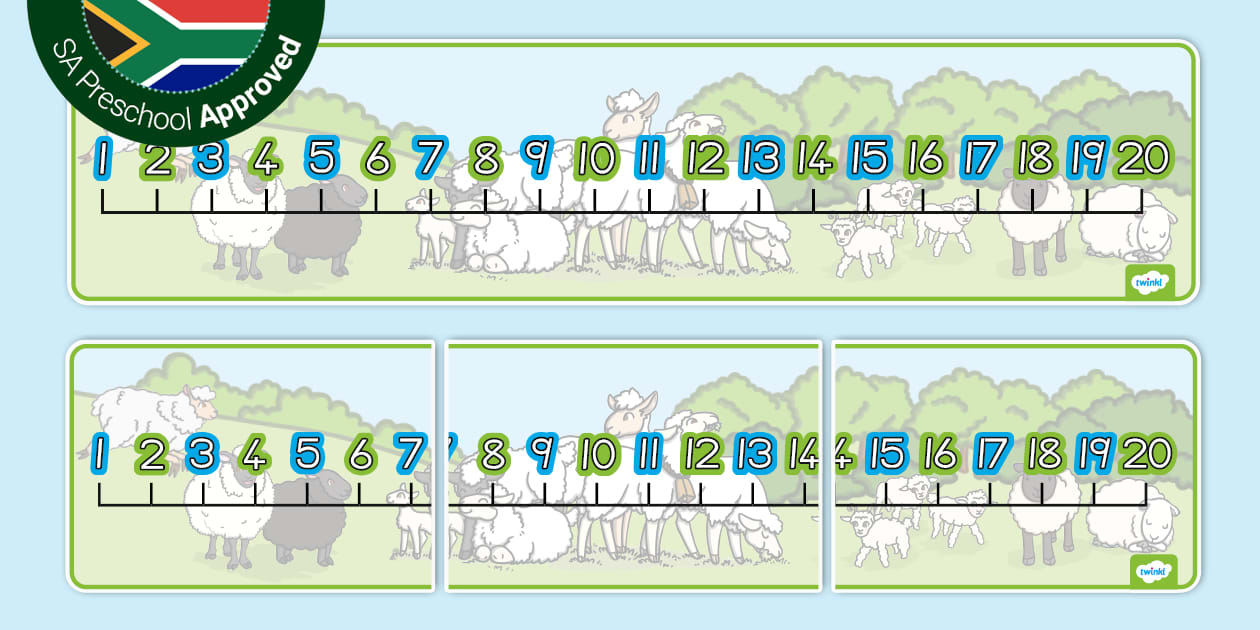 Sheep-Themed Numbers 0-20 Display Banner - Twinkl