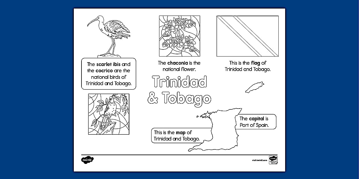 Trinidad & Tobago Facts Coloring Sheet