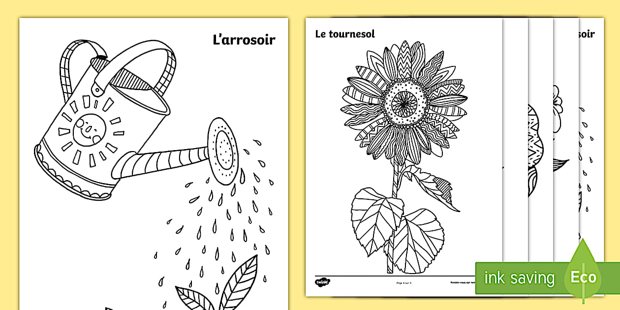 Feuilles de coloriage : Les plantes