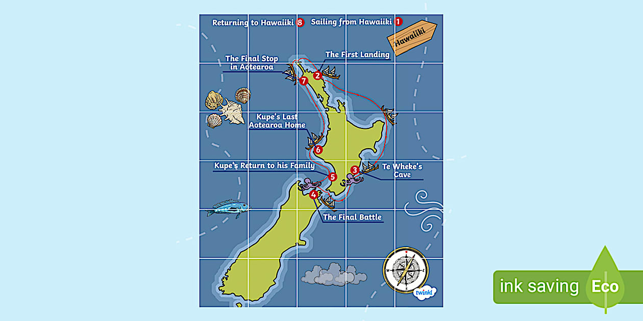 Kupe and Te Wheke Mat - English/Te Reo Māori (Compatible with Bee-Bot)