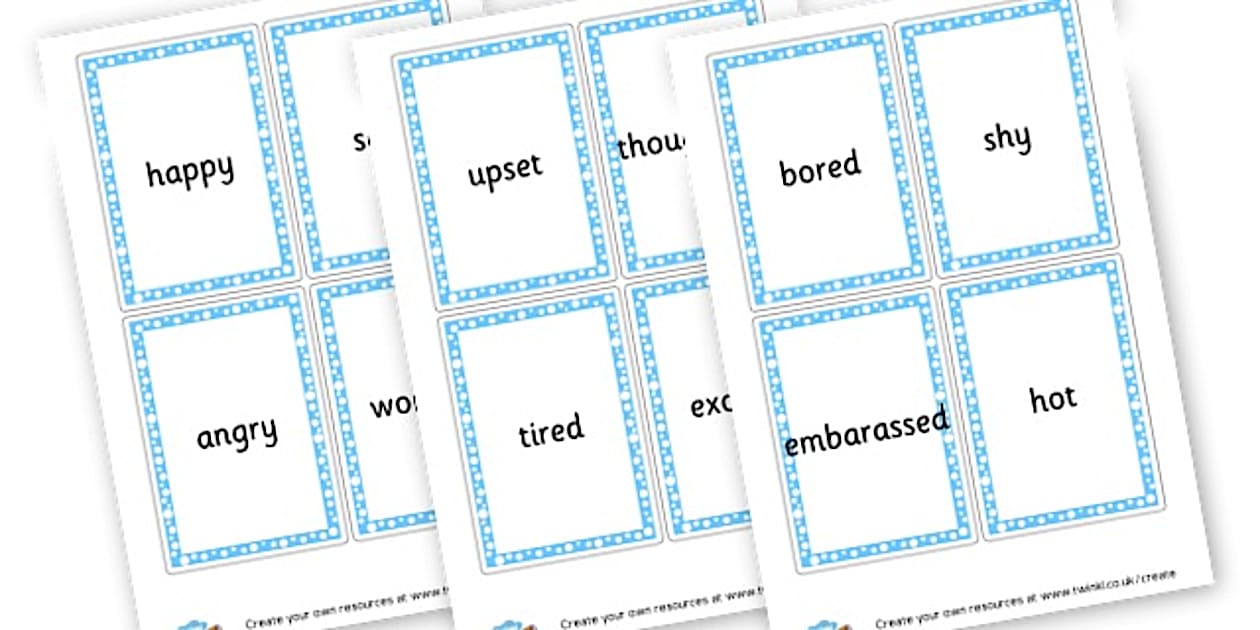Feelings and Emotions Word Cards (teacher made) - Twinkl
