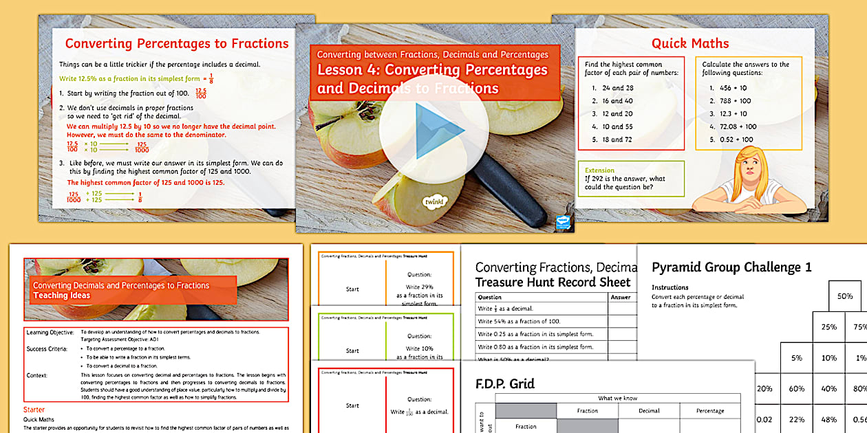 Converting Percentages to Fractions | KS3 Maths | Beyond