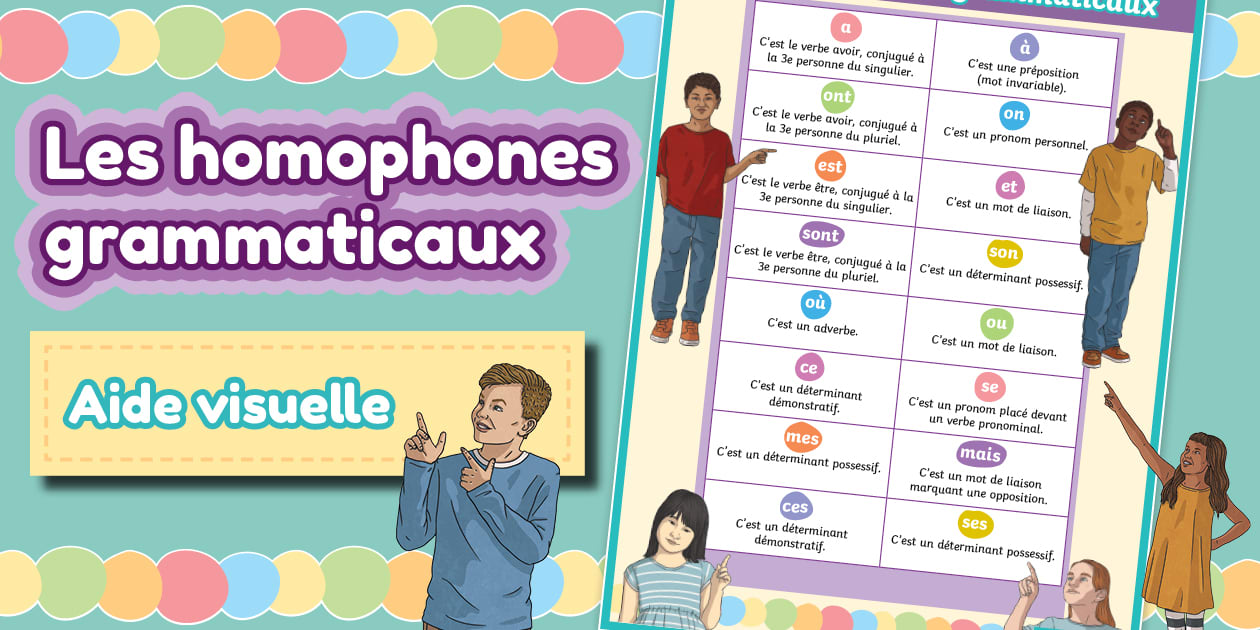 Ensemble de mots : Les homophones grammaticaux