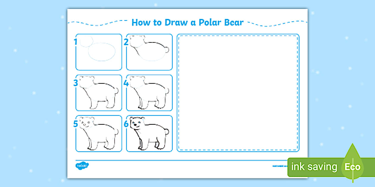How to Draw a Polar Bear (teacher made) - Twinkl