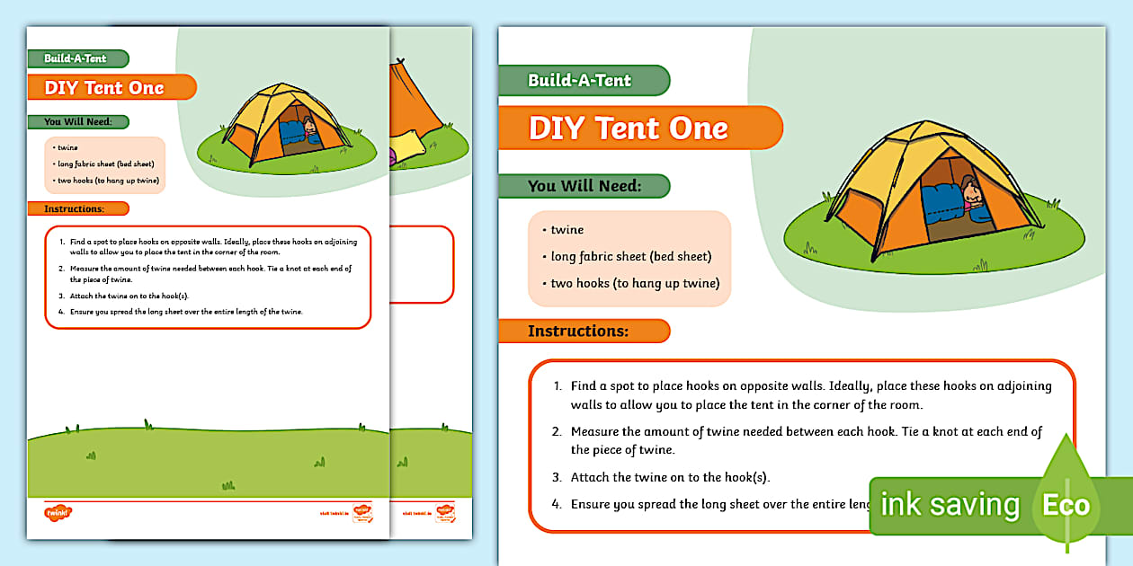 School-Aged Care Build-a-Tent Activity (teacher made)